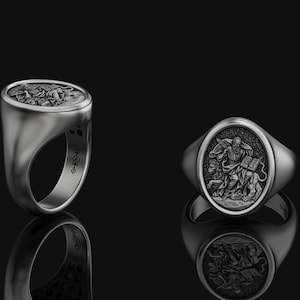 925 Silver St Mark Ring Religious Accessory Christian Jewelry Men's ...