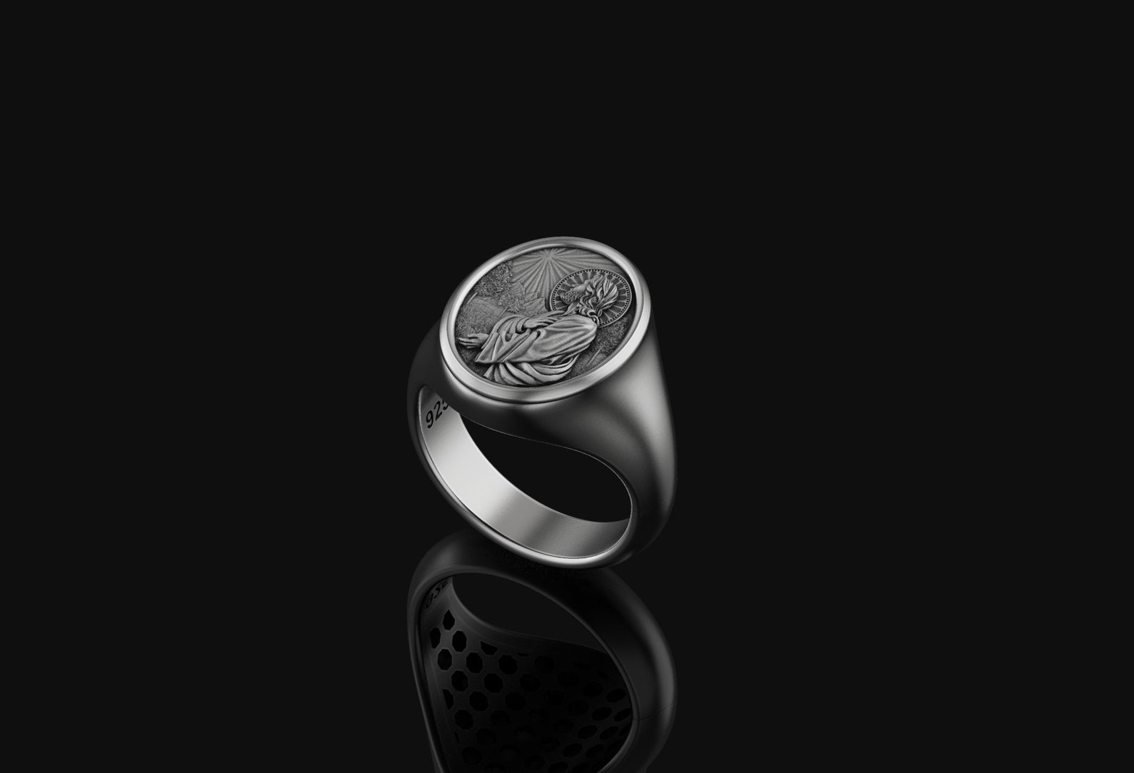 925 Silver Jesus Christ Prayer Ring Religious Gift Christian | Etsy