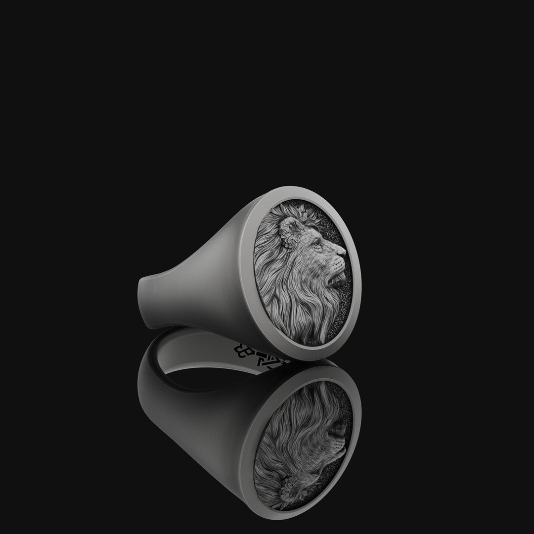 925 Silver Men's Gift Maned Lion King Signet Ring Jewelry Gift for Him ...