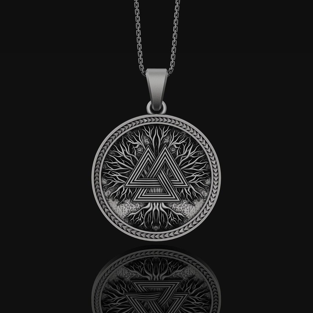 Valknut Pendant Sterling Silver Valknut Necklace Viking Jewelry Valknut ...