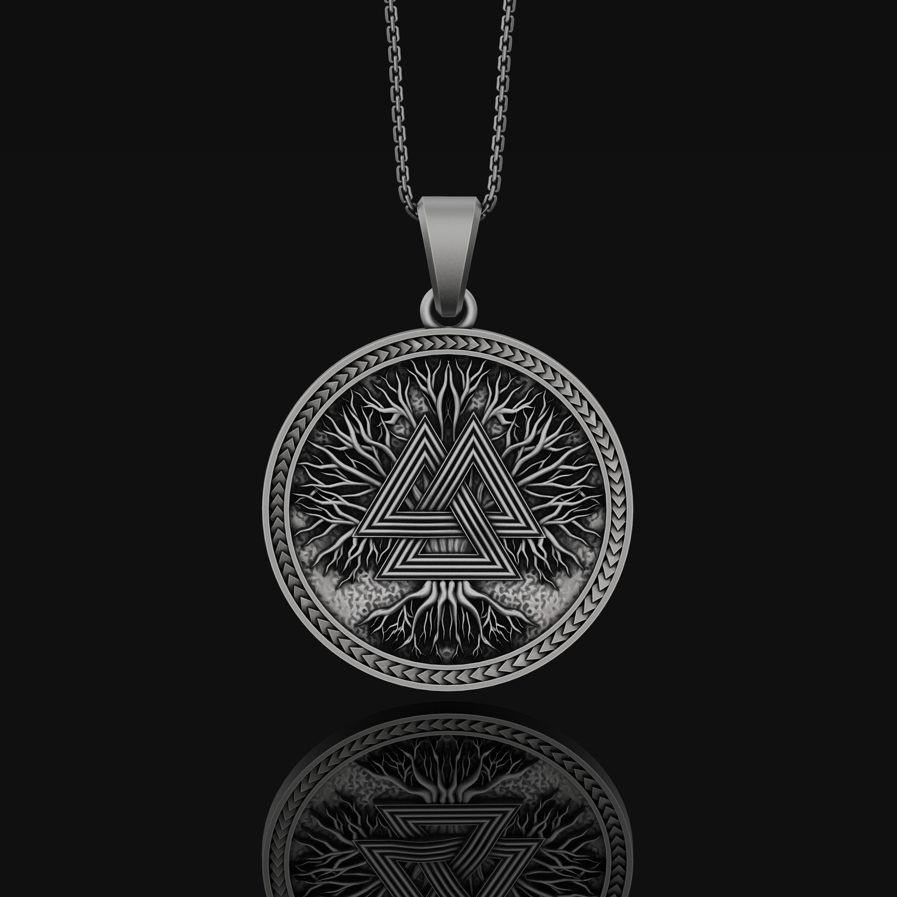 Valknut Pendant Sterling Silver Valknut Necklace Viking - Etsy