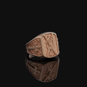 Saint Andrew Silver Ring, Men's Cross Pattern Band, Religious Christian Jewelry, Spiritual Gift ...