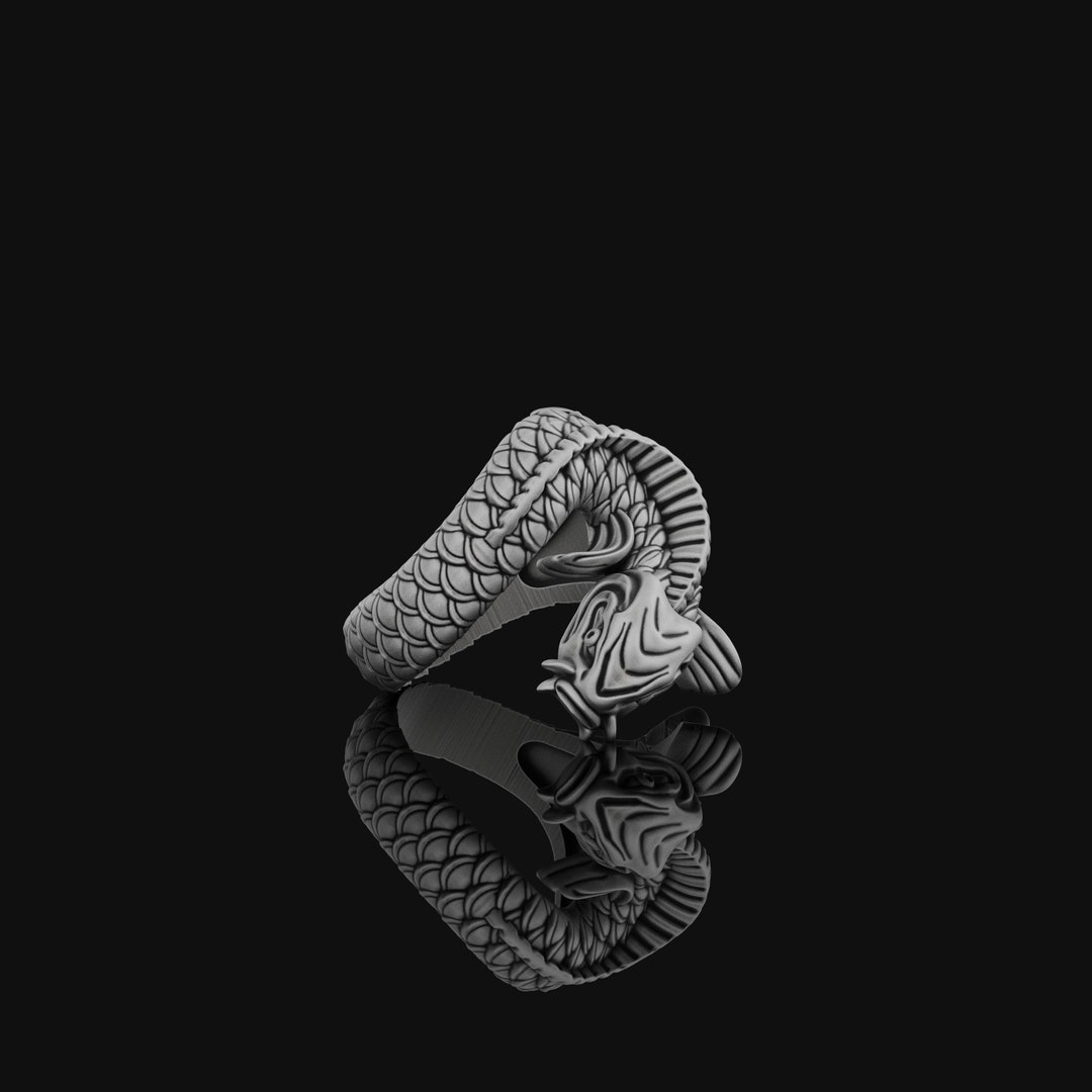 Japanese Ring, Koi Fish Band, Wedding Ring, Symbol of Luck, Koi Fish ...