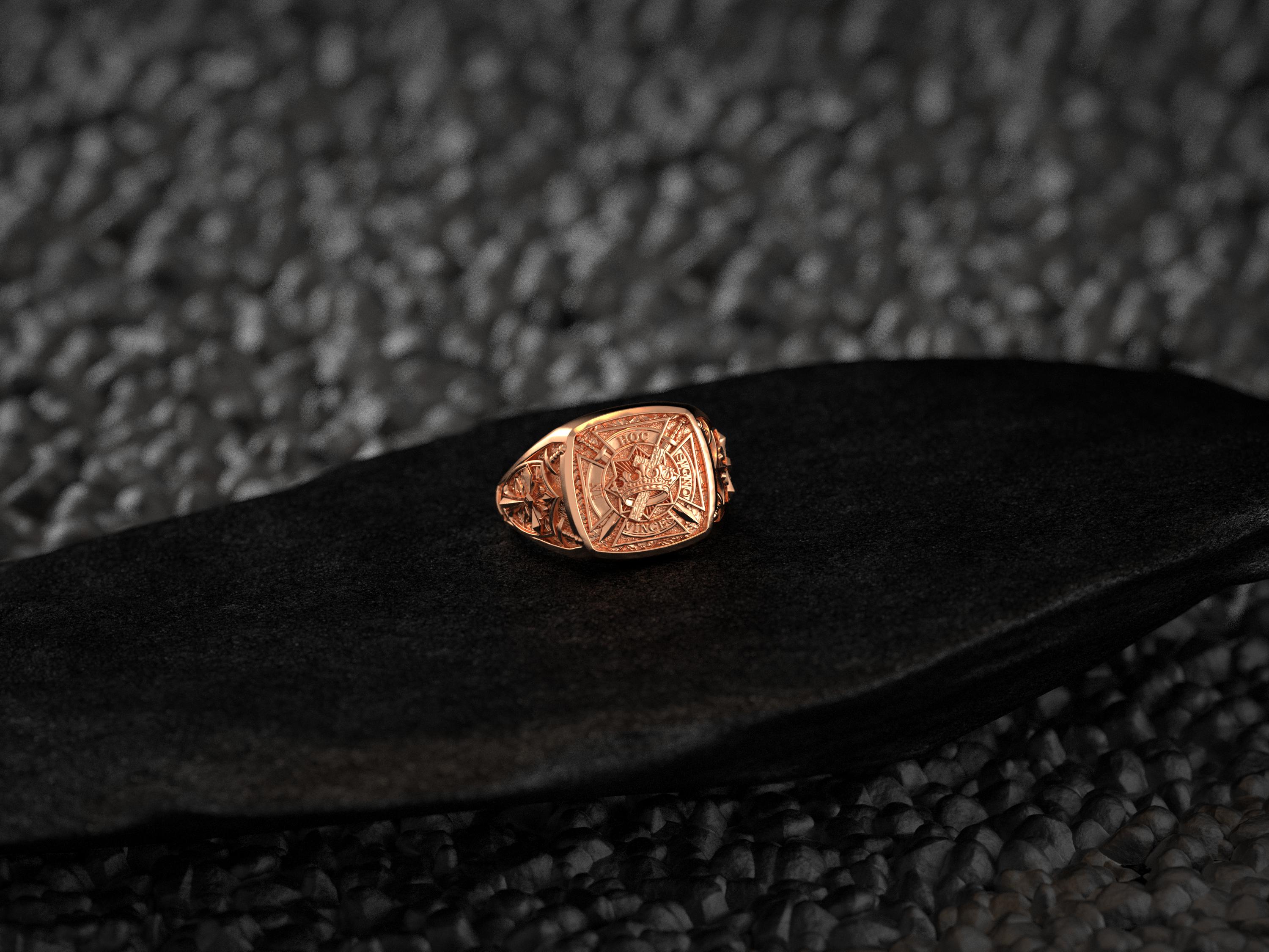 In Hoc Signo Vinces Ring – Sterling Silver Templar Shield Ring With ...