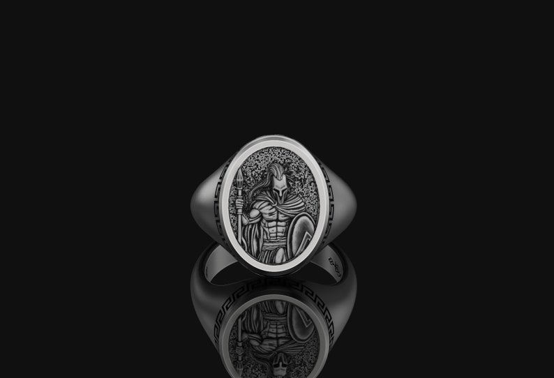 2 Styles 925 Silver Greek Spartan Ring Warrior Men's - Etsy