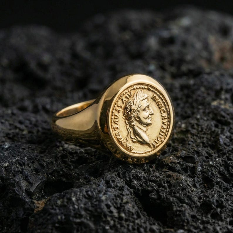 Augustus Octavian Ancient Coin Ring, Sterling Silver History Jewelry - Etsy