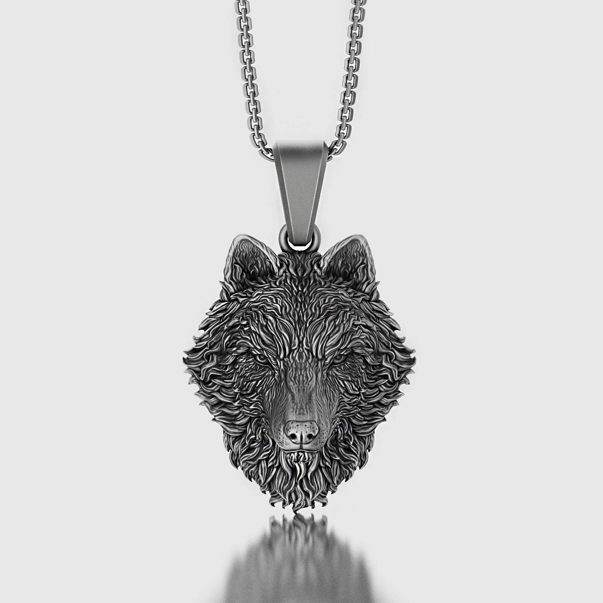 Wolf Silver Wolf Pendant Wolf Jewelry Men's Wolf - Etsy