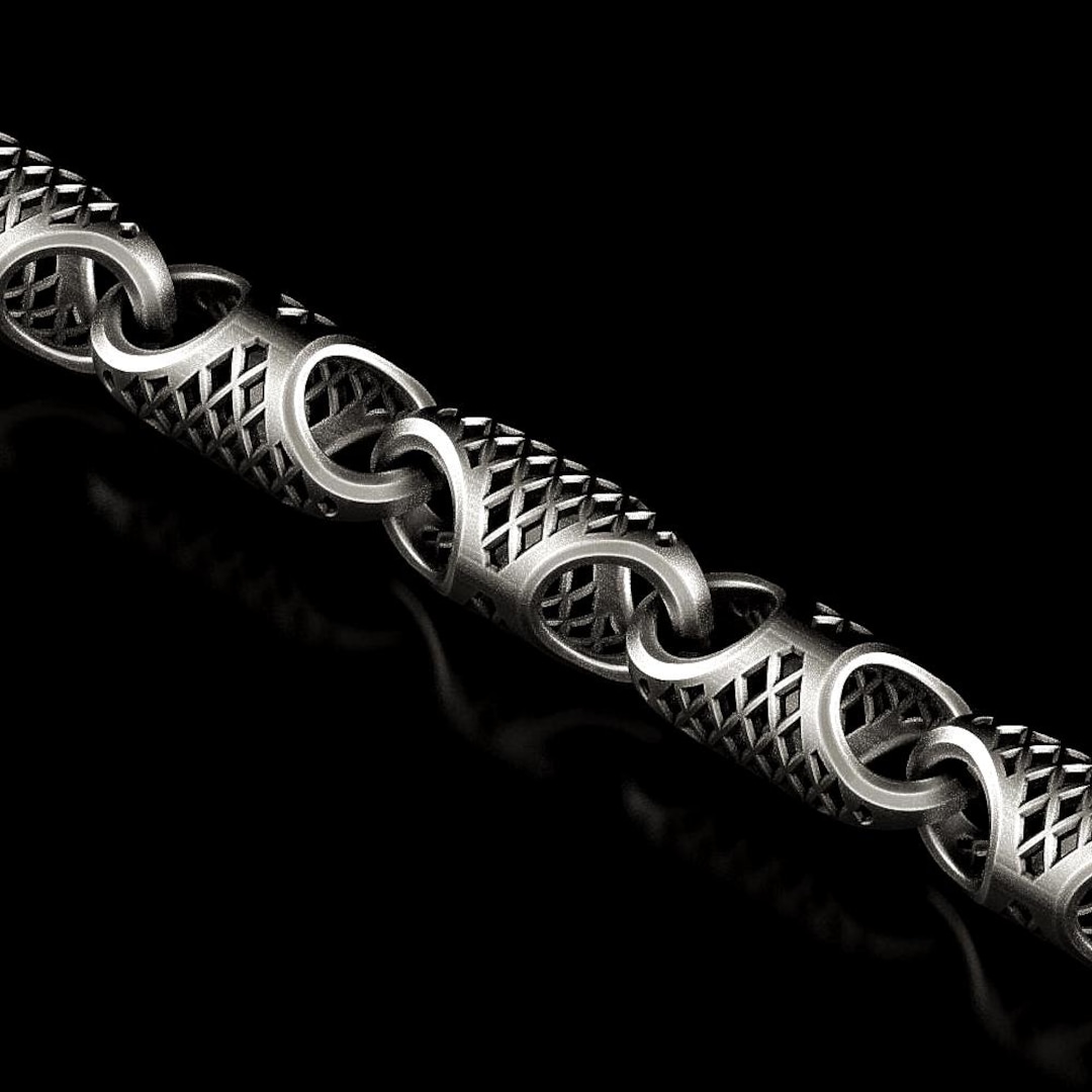 Geometric Woven Link Chain Necklace – 925 Sterling Silver Men’s Chain ...