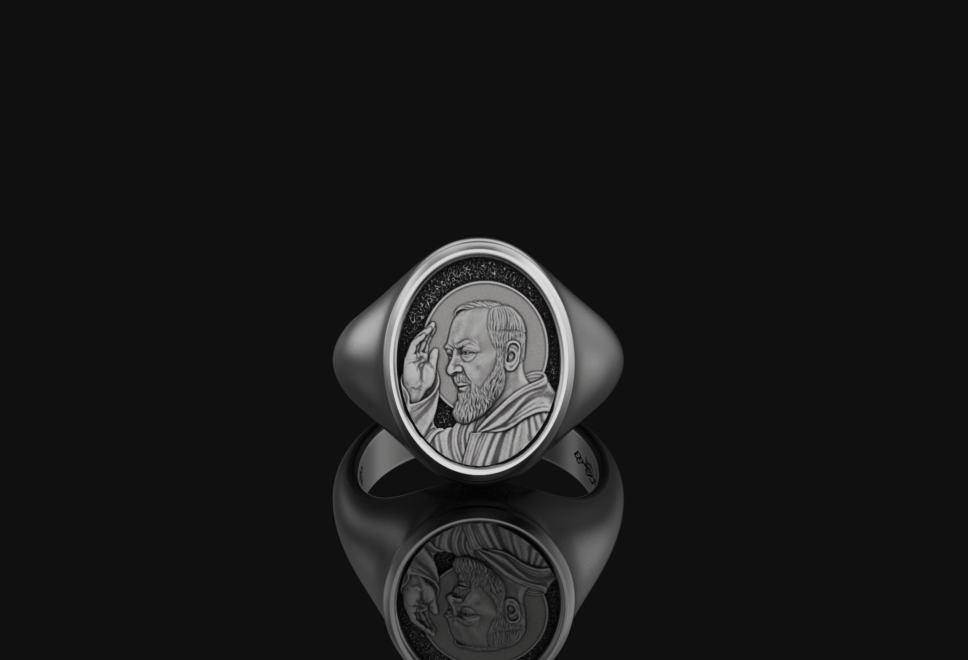 925 Silver Padre Pio Ring Catholic Gift Religious Accessory | Etsy