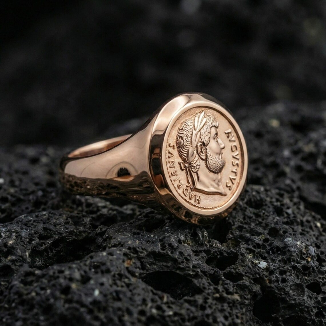 Sterling Silver Ancient Roman Coin Ring, Augustus Emperor - Etsy