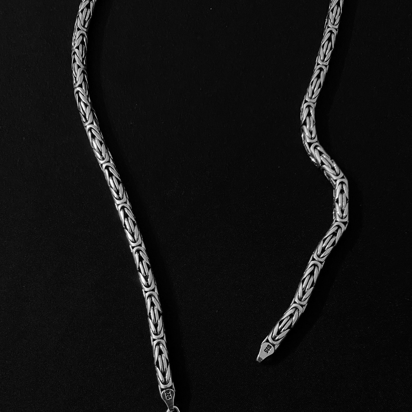 Sterling Silver 4mm Byzantine Chain Necklace, Unisex King Chain - Etsy