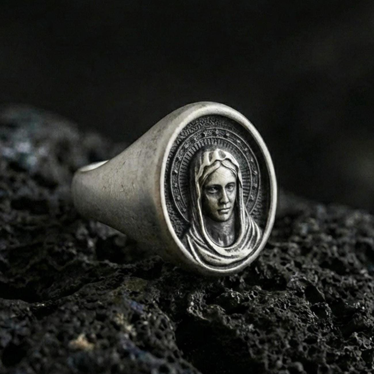 Sterling Silver Virgin Mary Ring – Elegant Religious Jewelry - Etsy