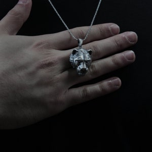3D Lioness Necklace, Silver Lioness Head, Lioness Pendant, Lioness ...
