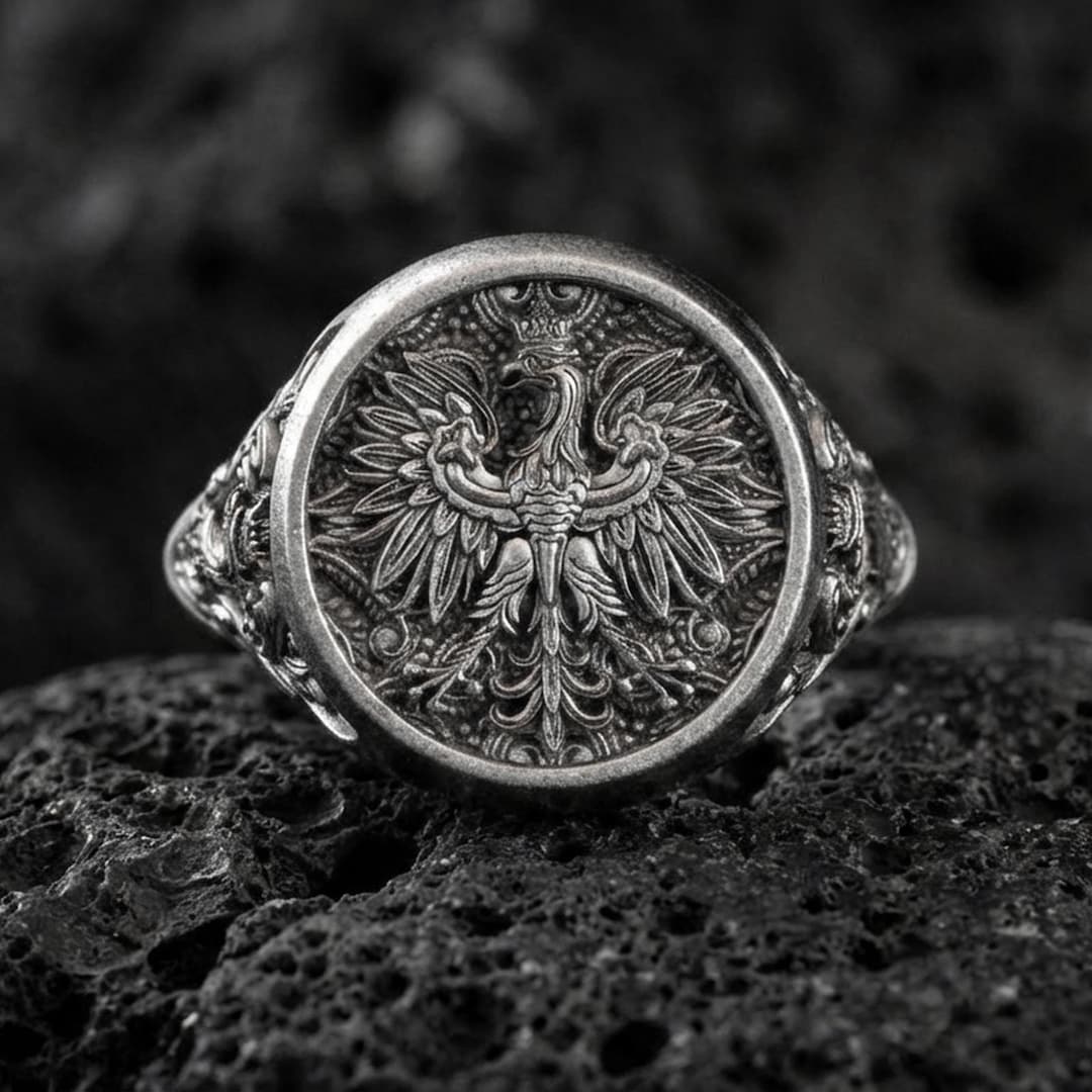 Sterling Silver Polish Eagle Signet Ring – Heraldic Coat of Arms - Etsy