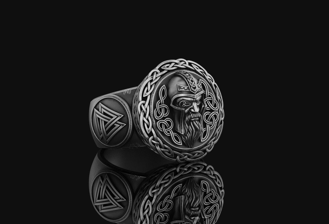 Gold Plated Silver Odin the All-father Ring Norse Mythology Valhalla ...