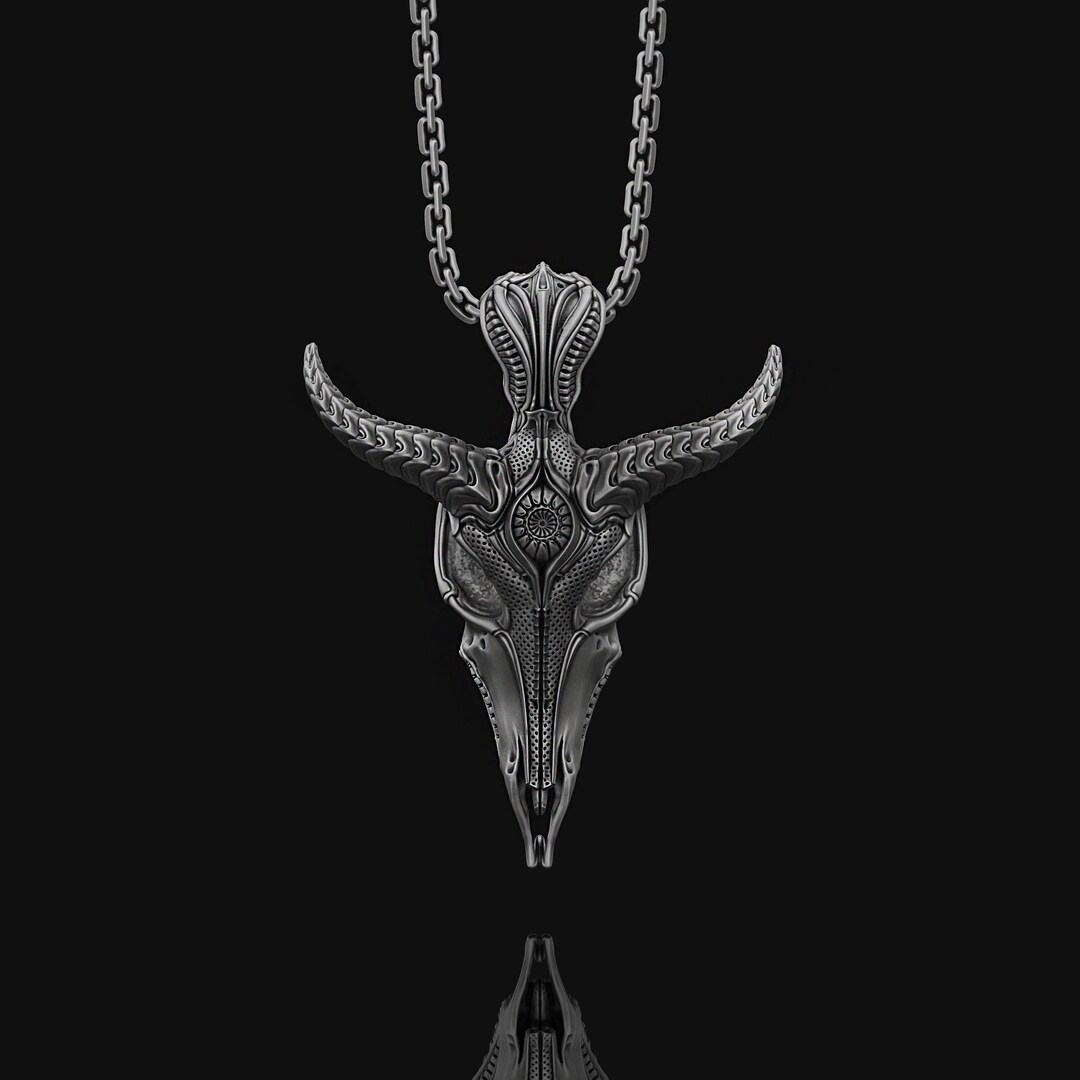 Sterling Silver Baphomet Pendant, Leviathan Cross Gothic Necklace - Etsy