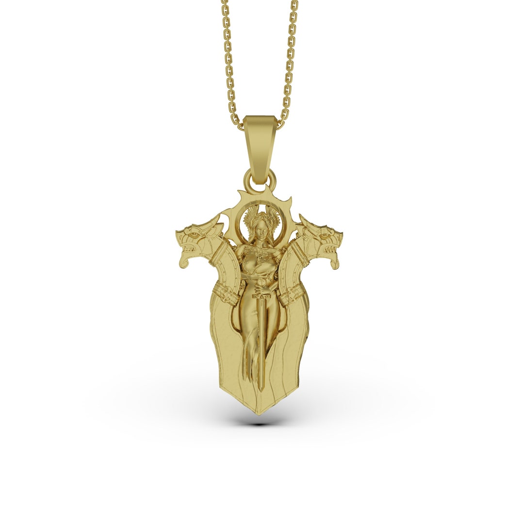 Gold Goddess Freya Necklace, Norse, Freyja, Pagan, Viking, Norse ...