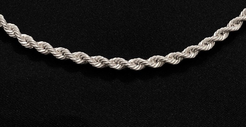 925 Sterling Silver 3mm Rope Chain Solid Heavy Silver Chain | Etsy