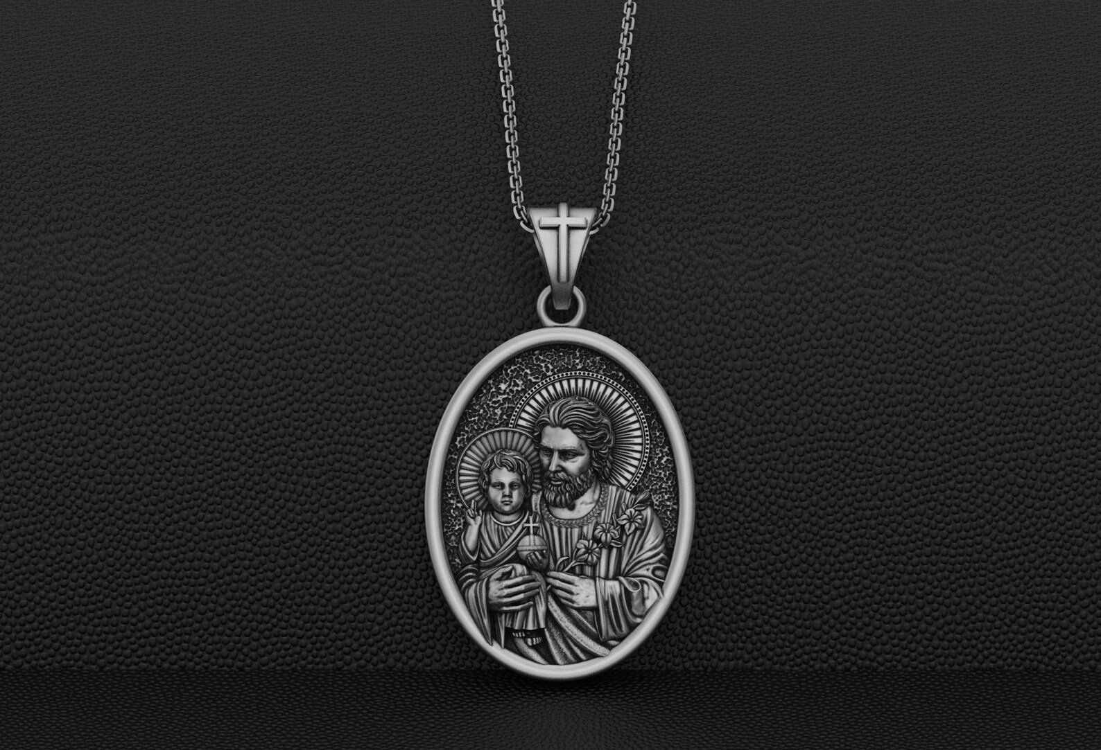 St Joseph Necklace Catholic Pendant Christian Accessory | Etsy