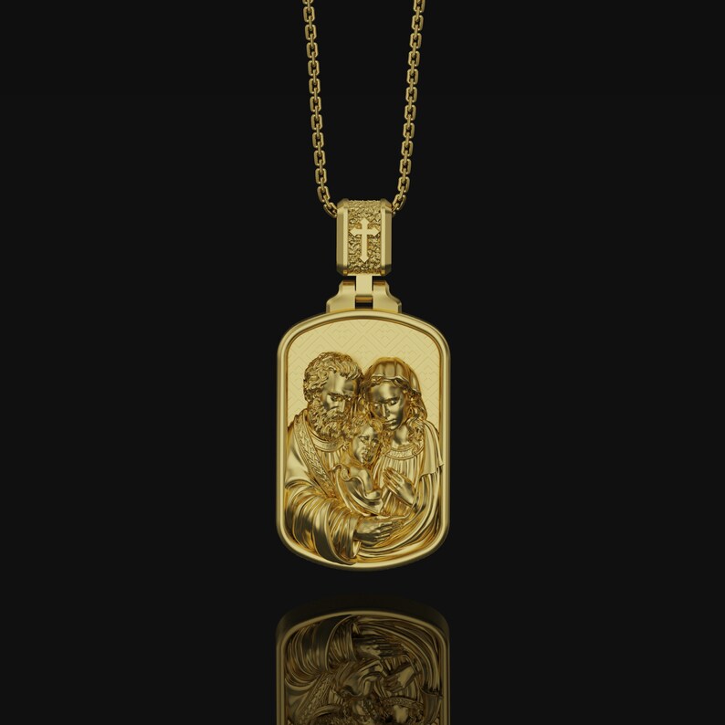 The Holy Family Medallion, Christian Pendant, Customizable Necklace ...