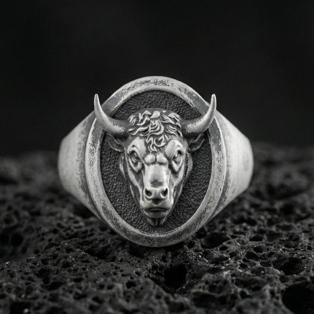 Sterling Silver Bull Signet Ring – Buffalo Jewelry - Etsy