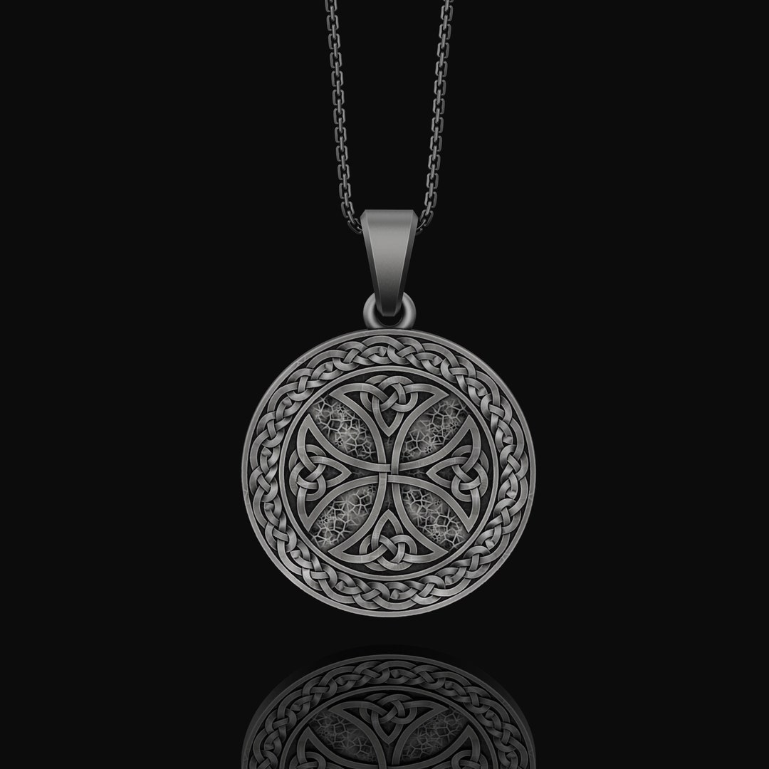 Silver Celtic Knot Medallion - Intricate Gaelic Knot Pendant ...