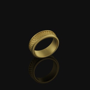 Scales Ring, Detailed Band Ring, Unique Silver Ring, Textured Jewelry ...