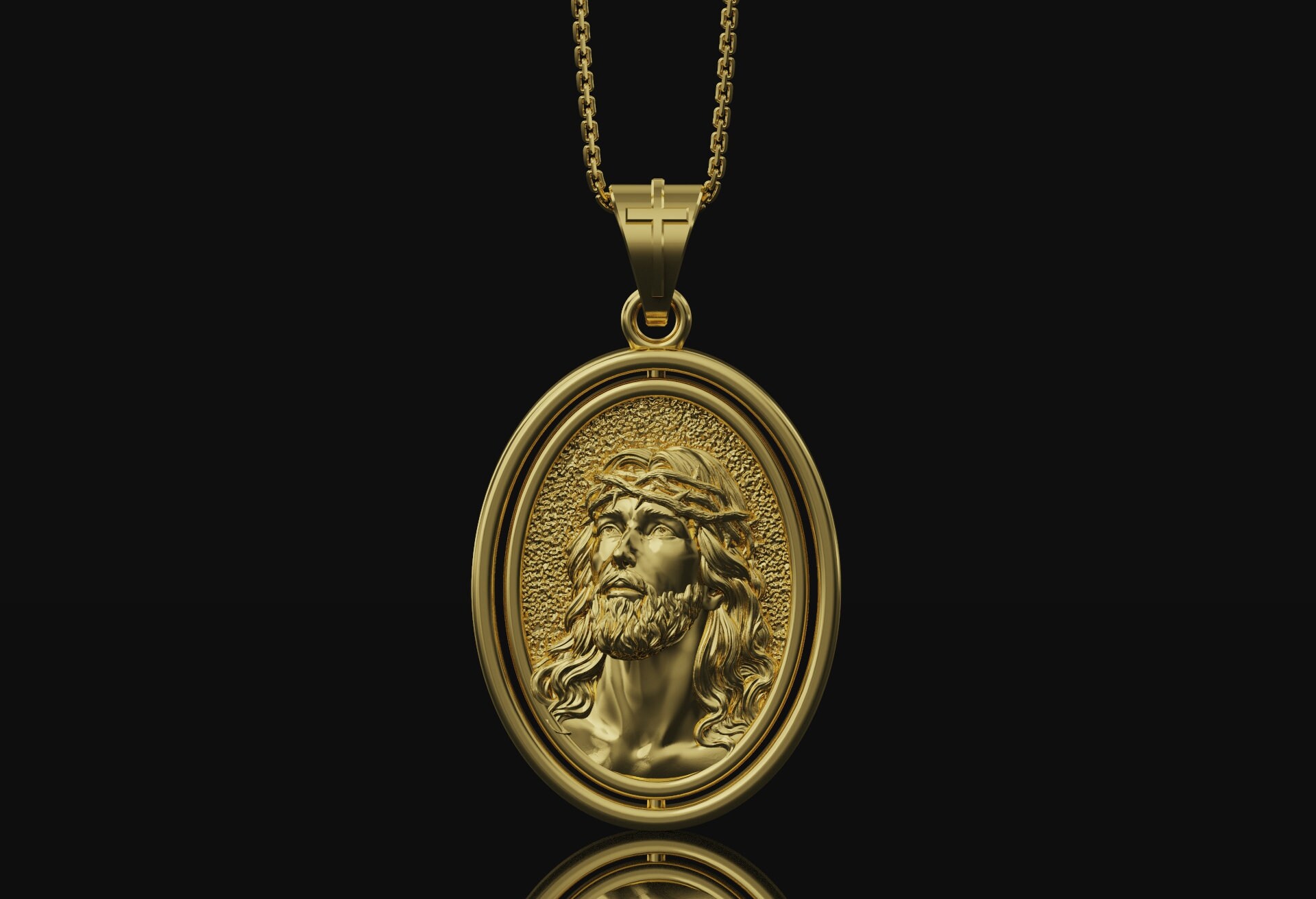 Silver Jesus Christ Necklace Christian Amulet Religious Medal - Etsy