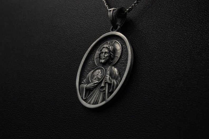 Sterling Silver Pendant Christian Amulet Mens Religious - Etsy