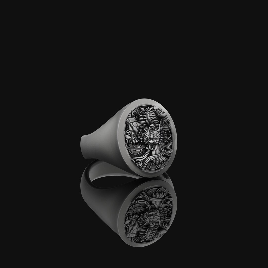 Chinese Guardian Lion Foo Dog Pinky Ring for Boyfriend, Foo Dog ...