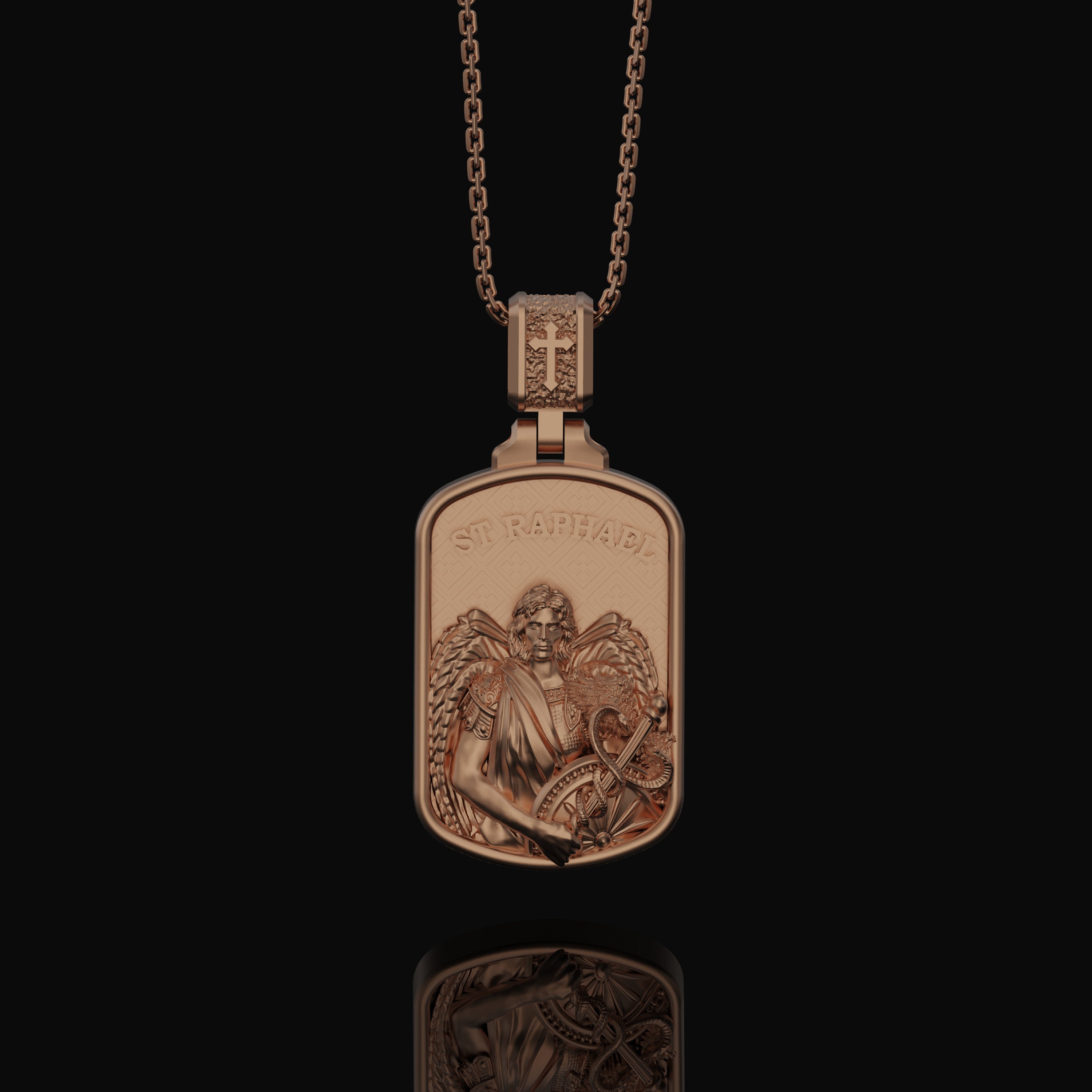 Silver Saint Raphael Pendant - Archangel Raphael Necklace, Healing ...