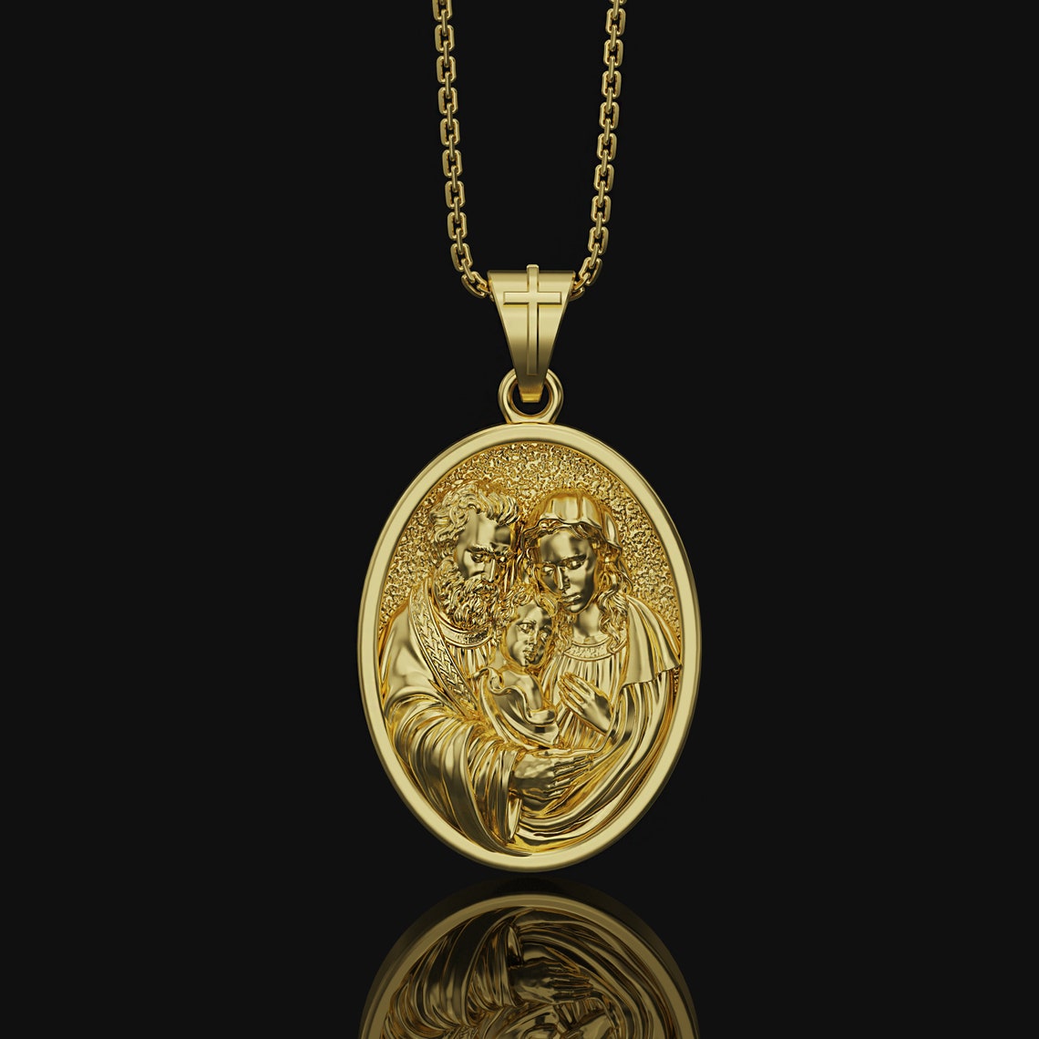 The Holy Family Medal Child Jesus Virgin Mary Saint Joseph - Etsy