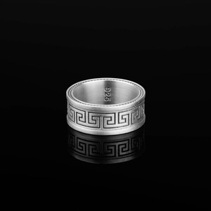 Greek Key Ring, Hellenic Pattern Band, Classic Greek Design, Ancient ...