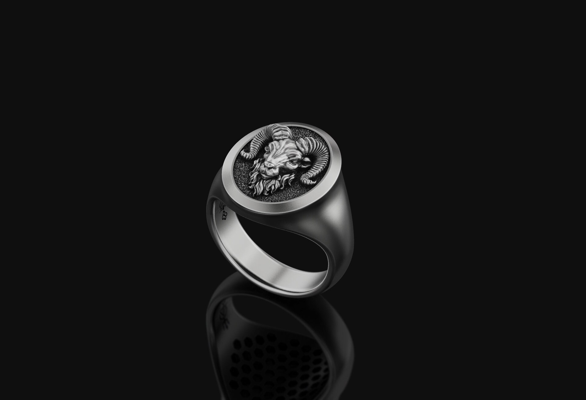 Aries Ring Ram Signet Horoscope Jewelry Silver Accessory Gift | Etsy