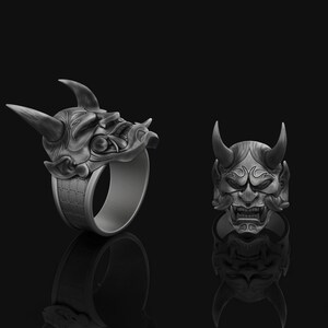 Silver Oni Ring Men's Ring Traditional Japanese Spiritual | Etsy