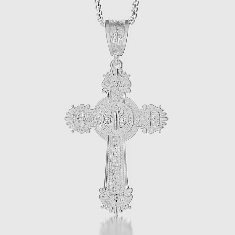Large Gothic Crucifix Cross Necklace for Men Silver Jewelry - Etsy