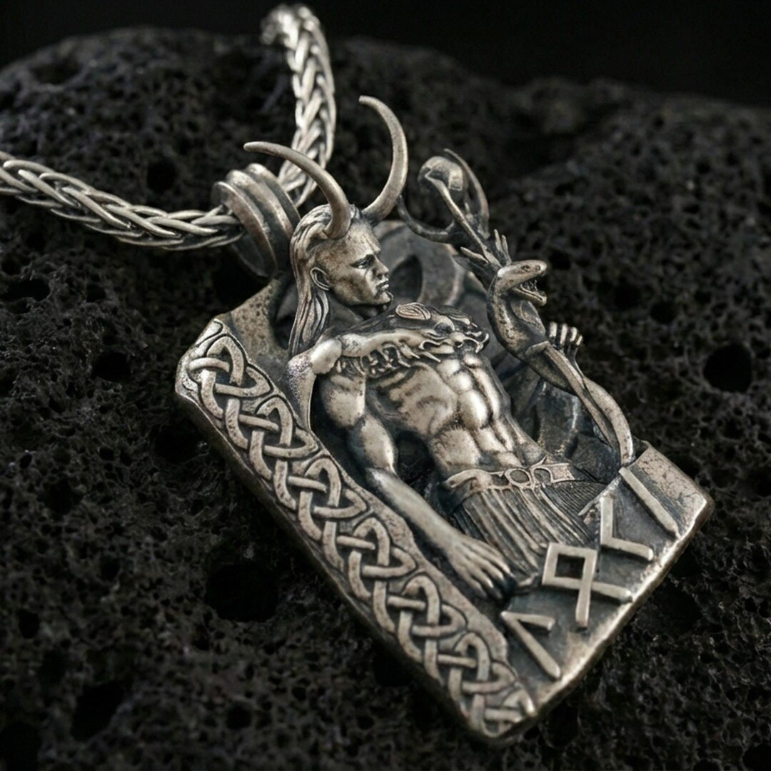 Sterling Silver Loki Pendant: Norse God of Mischief, Viking Amulet - Etsy
