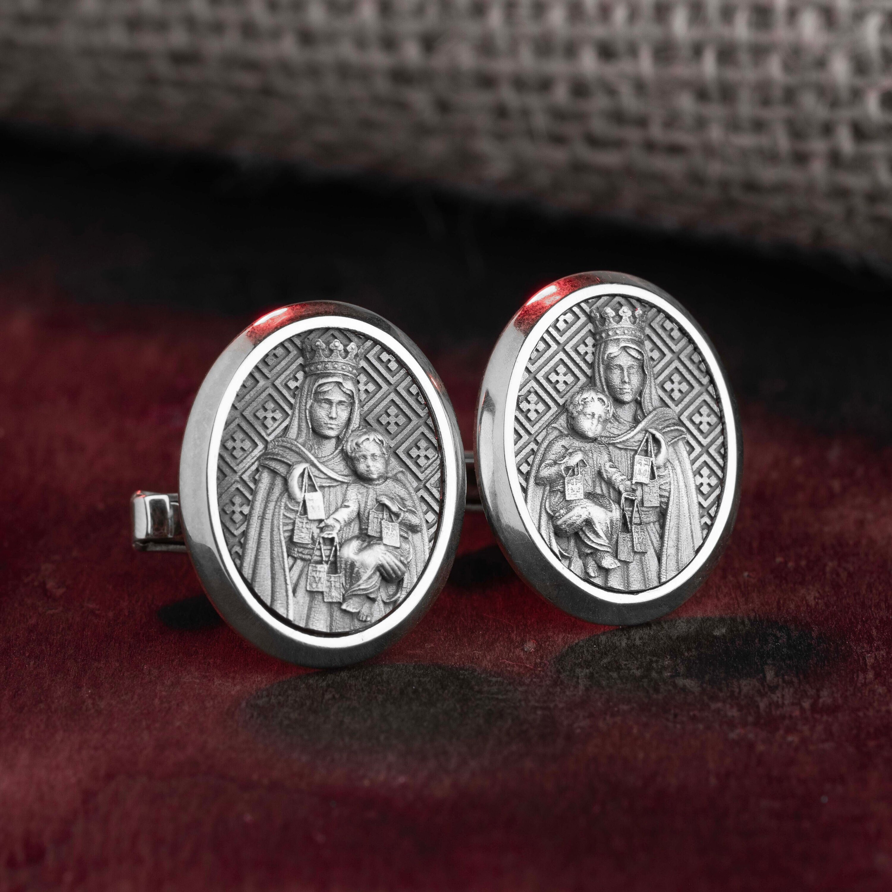 Blessed Mother Virgin Mary, Memorial Gift, Catholic Cufflinks ...