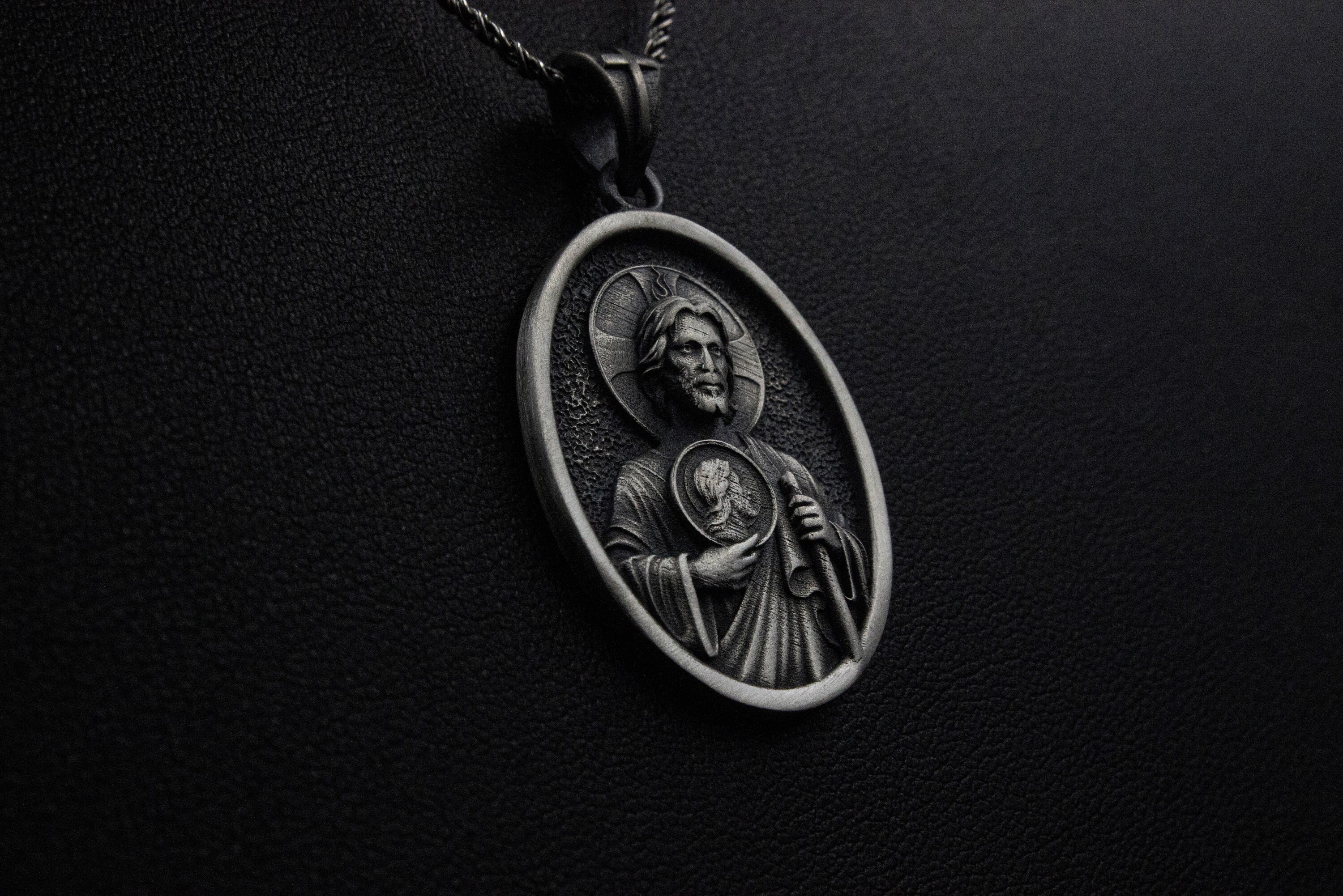 Sterling Silver Pendant Christian Amulet Mens Religious | Etsy