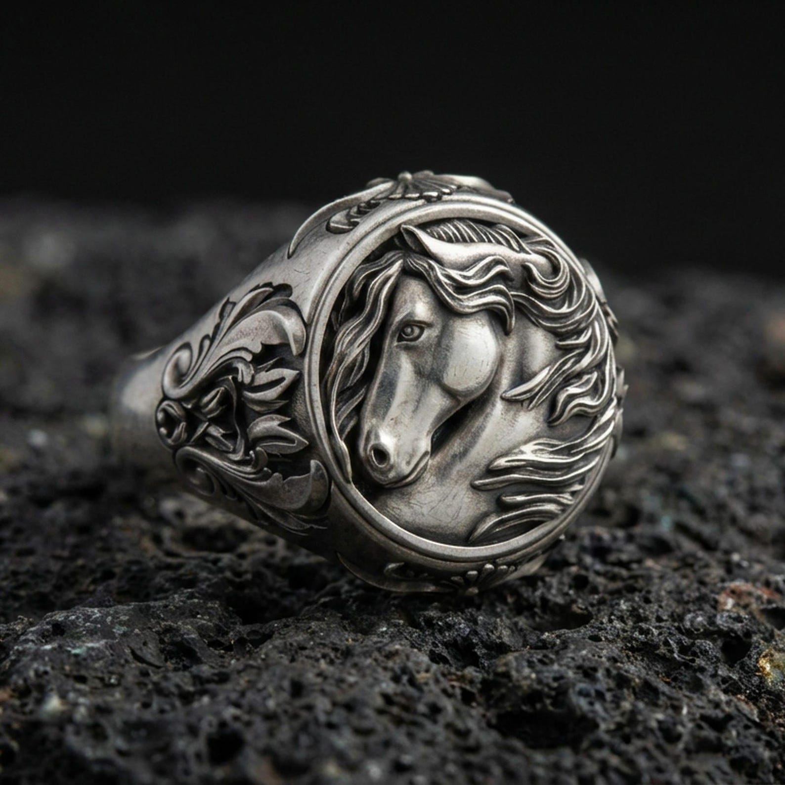 Silver Equestrian Ring - Elegant Horse Jewelry, Gift for Horse Lovers ...