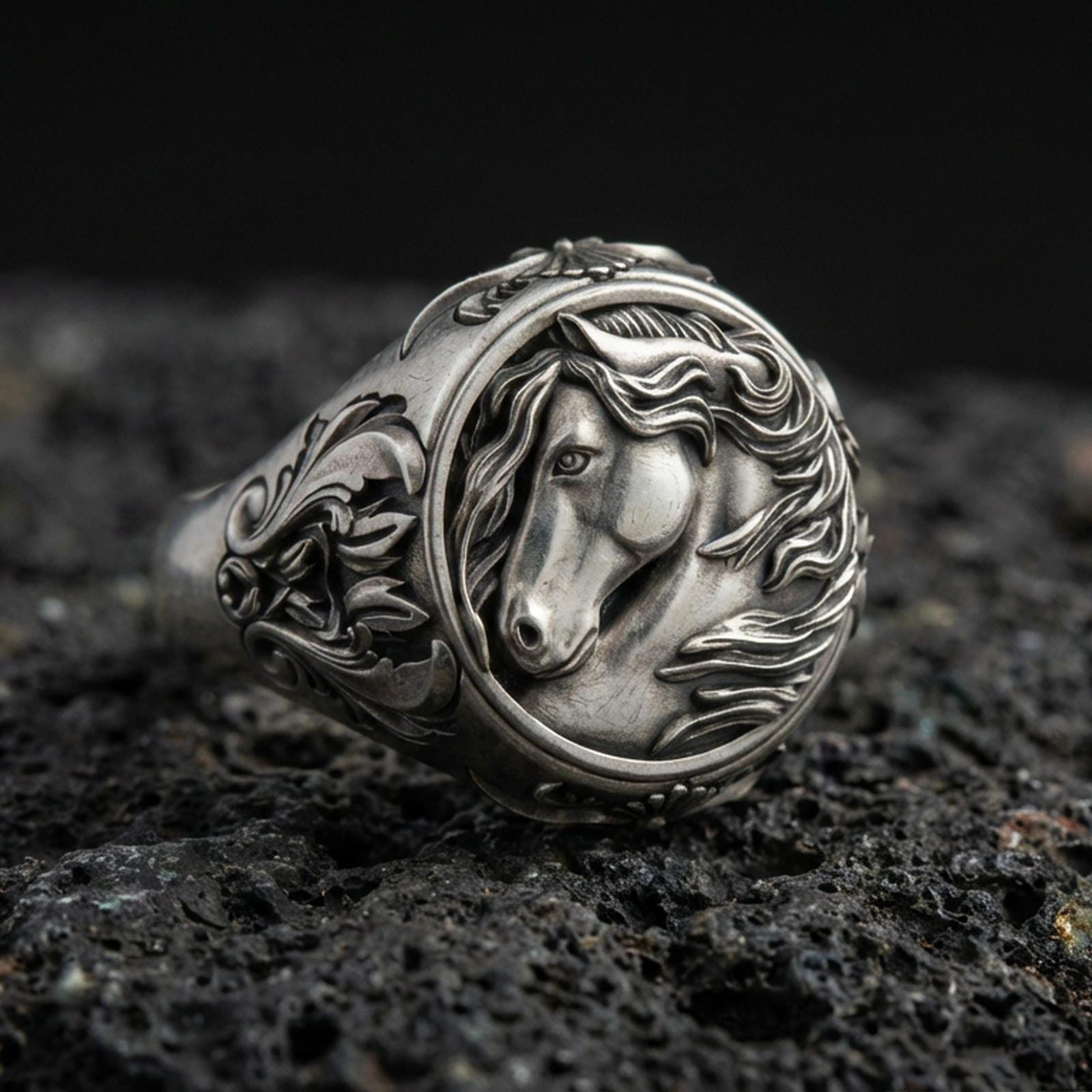 Silver Equestrian Ring - Elegant Horse Jewelry, Gift for Horse Lovers ...