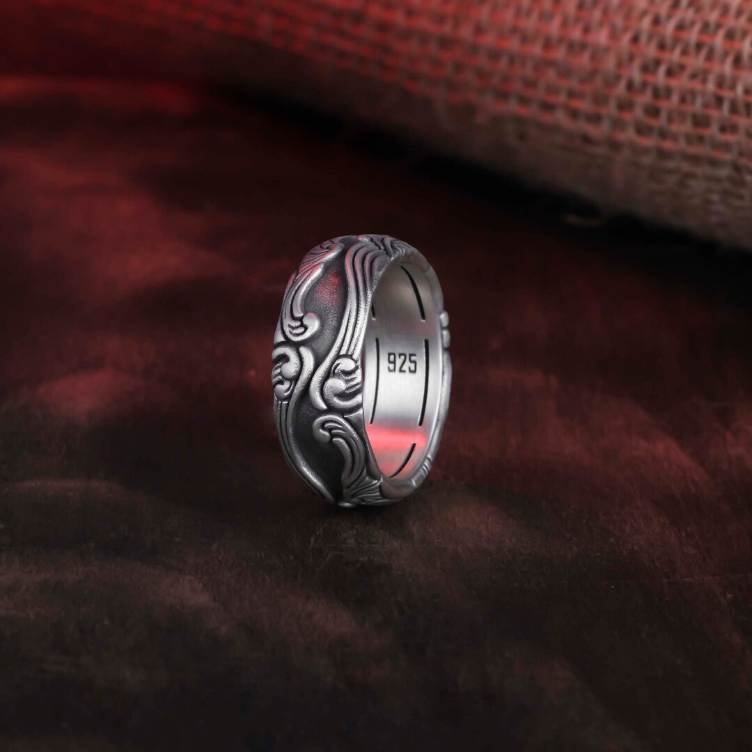Carbon Wave Ring Geometric Band Ring Futuristic Style Ring - Etsy