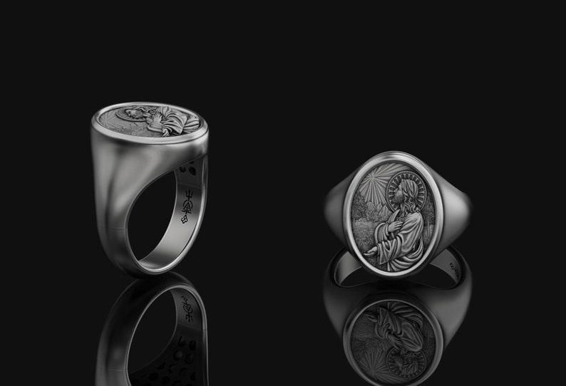 925 Silver Jesus Christ Prayer Ring Religious Gift Christian | Etsy