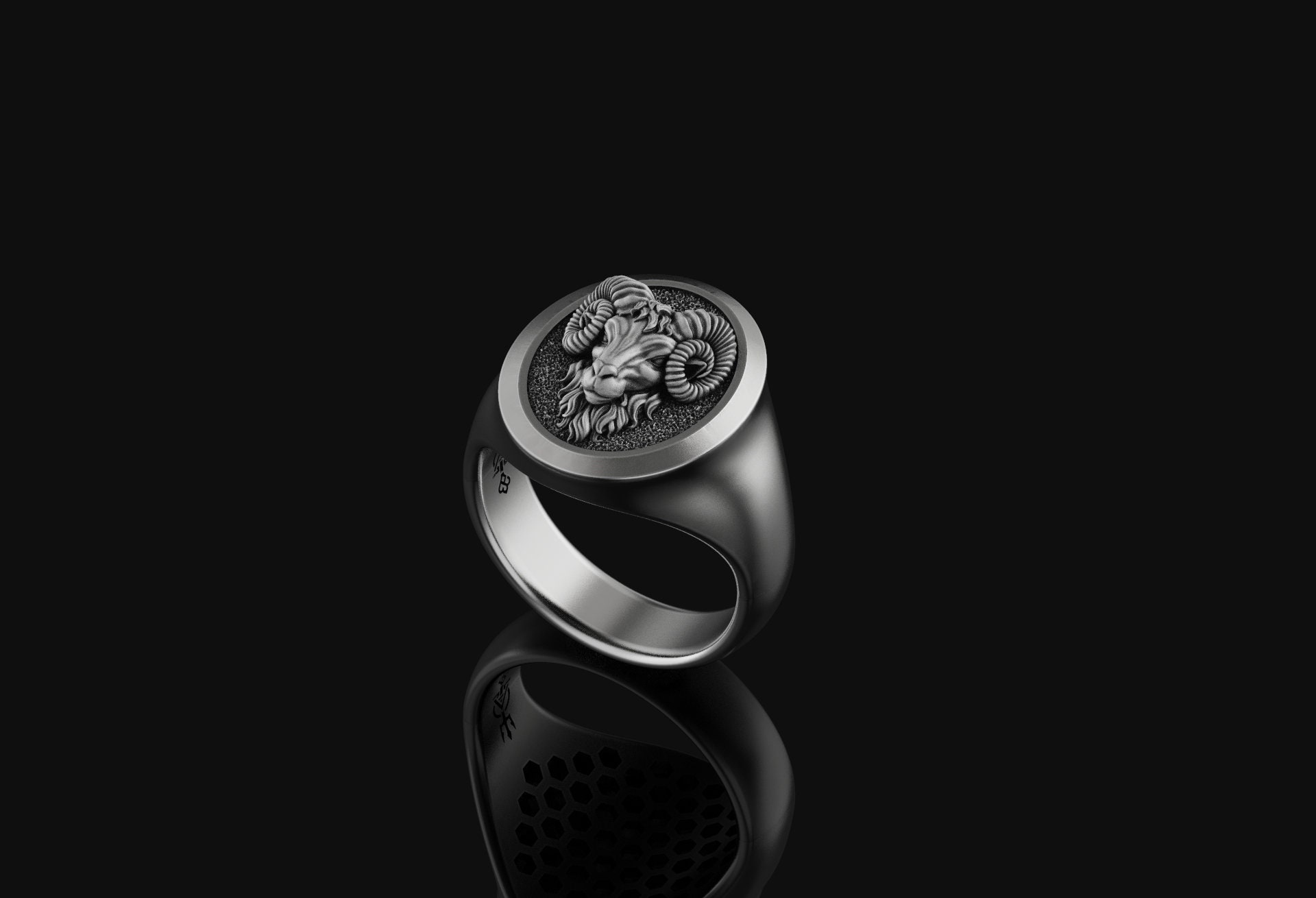 925 Silver Adjustable Ram Signet Ring Aries Jewelry Astrology | Etsy