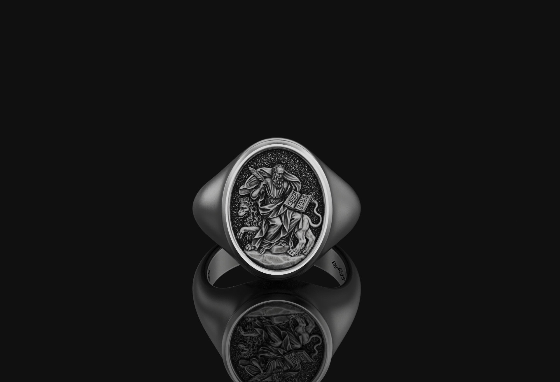 925 Silver St Mark Ring Religious Accessory Christian Jewelry | Etsy