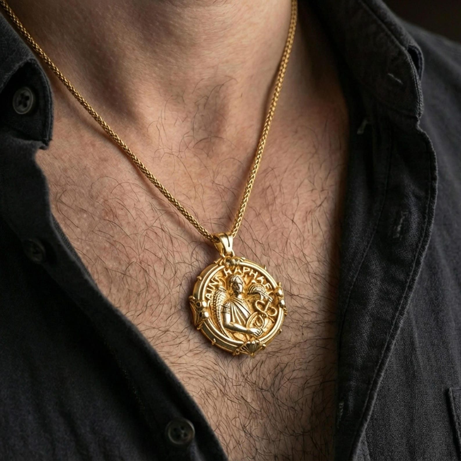 Silver Saint Raphael Pendant - Archangel Raphael Necklace, Healing ...