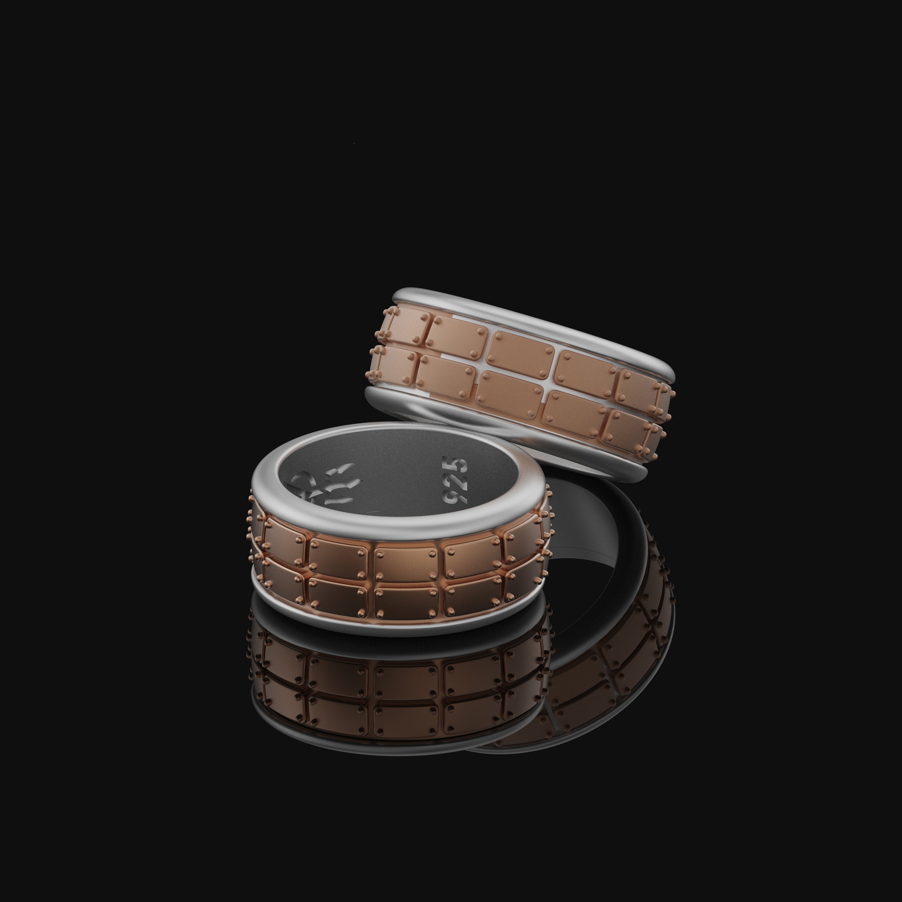 Rotating Plate Pattern Band Ring - Unique Geometric Design, Elegant ...