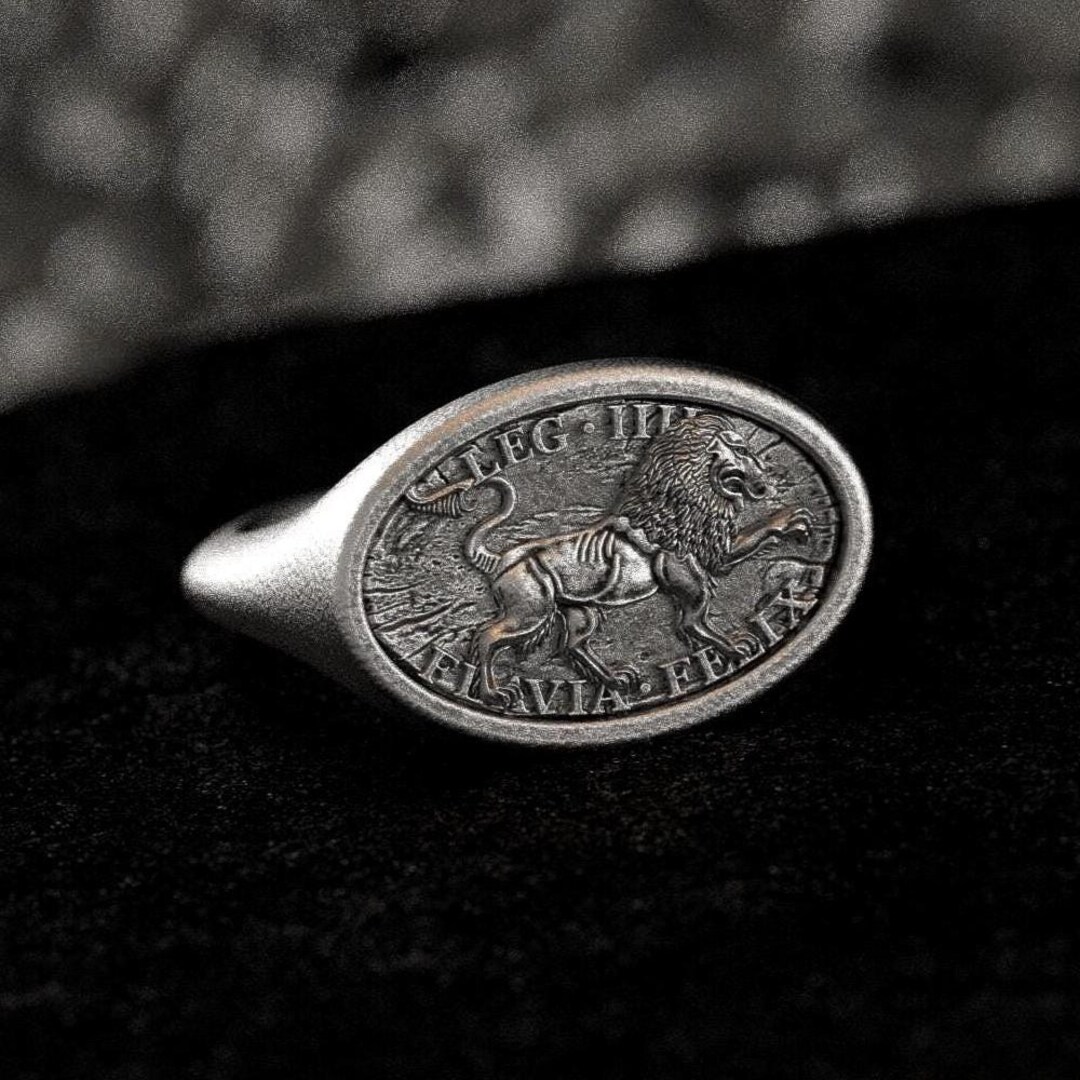 Roman Legion Ring – Leg iii flavia felix Antique-style Signet Ring ...