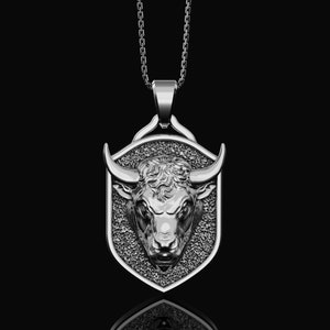 Sterling Silver Bull Necklace Gifts for Men Animal Pendant Jewelry ...