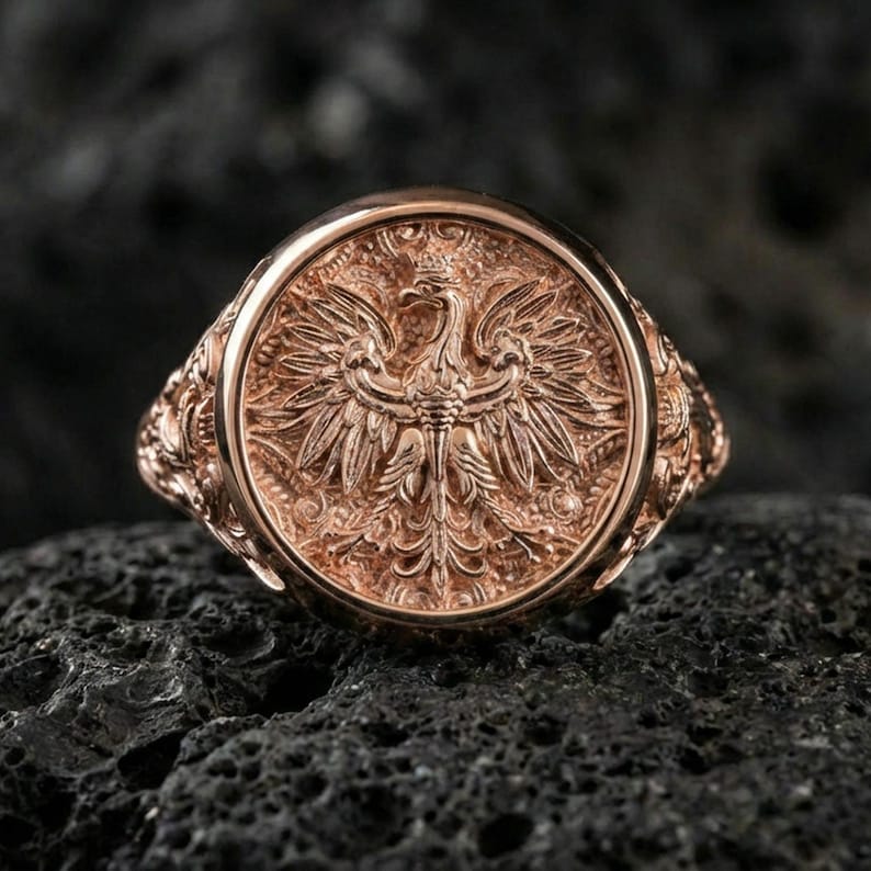 Sterling Silver Polish Eagle Signet Ring – Heraldic Coat of Arms - Etsy